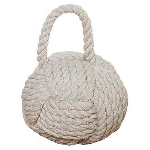 Storied Home Rope Knot Door Stop Tan: Nautical Cotton Decorative Object ...
