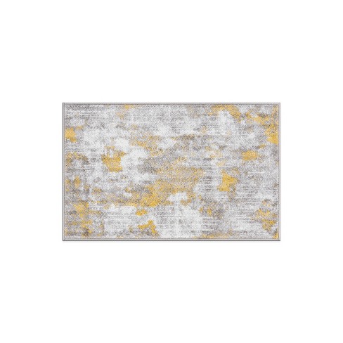 World Rug Gallery Contemporary Abstract Elegance Area Rug - Yellow 2'x3 ...