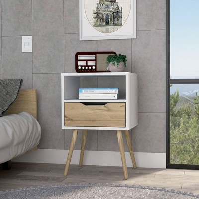 Depot E-Shop Nightstand 25"H, Superior Top, Four Legs, One Open Shelf ...