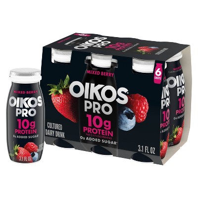 Oikos Pro Mixed Berry Cultured Dairy Drink - 3.1 Fl Oz/6ct : Target