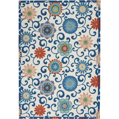 Nourison Sun N' Shade Snd84 Indoor/outdoor Area Rug Ivory/multi 4'3" X ...