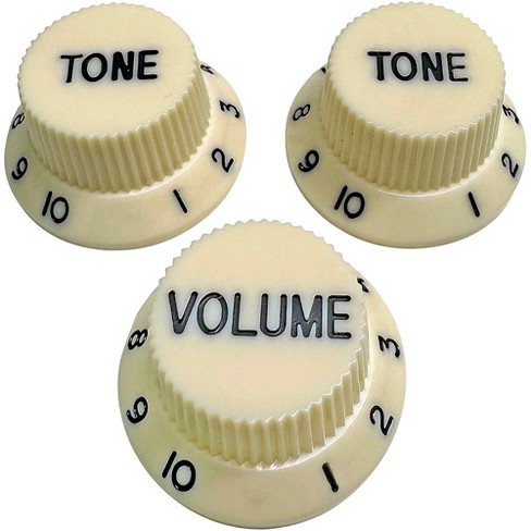 Axlabs Strat-style Knob Kit With Black Lettering (3) Parchment : Target