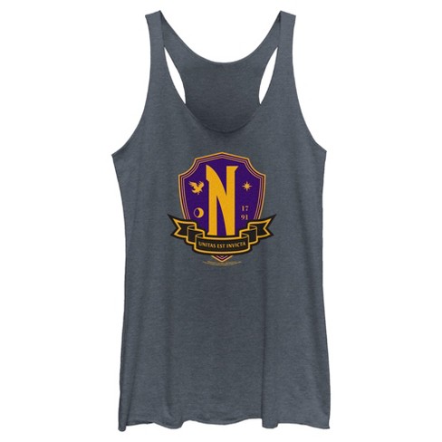 Women's Wednesday Nevermore Academy Crest Racerback Tank Top : Target