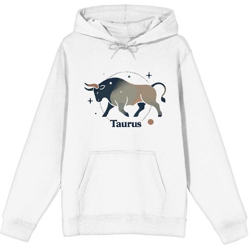Taurus Zodiac Sign Adult White Long Sleeve Hoodie-large : Target