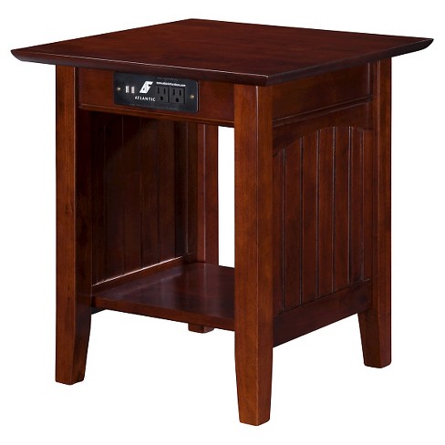 Nantucket End Table With Charger Walnut - Afi : Target