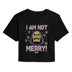 Women's - He-Man - Not Merry Cropped Graphic T-Shirt : Target