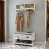 Fufu&gaga White Wooden Wall Mounted Hall Tree Set Hooks And Bench : Target