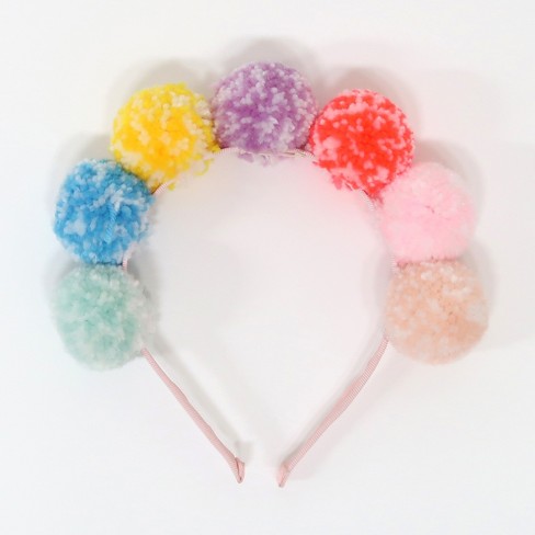 Meri Meri Rainbow Pompom Headband (pack Of 1) : Target