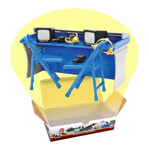 Blue & Gray Commentator Table Playset For Wwe & Aew Wrestling Action ...
