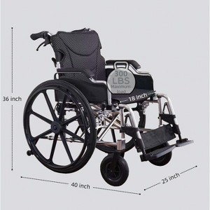 ORRD Aluminum Alloy Transport Wheelchair. 18" Seats. With front and ...
