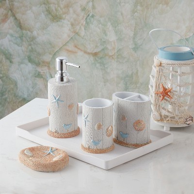 Coastal Shell Bath Accessory Collection, 4 Piece Set : Target