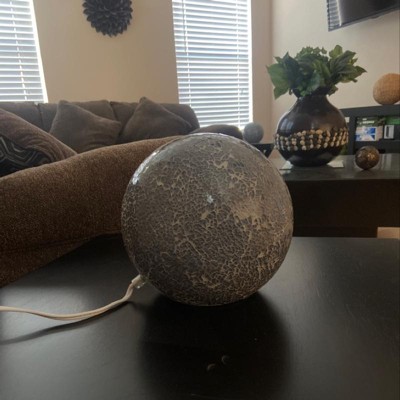 1 Light Mosaic Stone Ball Table Lamp White - Simple Designs : Target