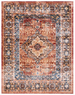 Classic Vintage Clv224 Power Loomed Area Rug - Rust/brown - 9'x12 ...