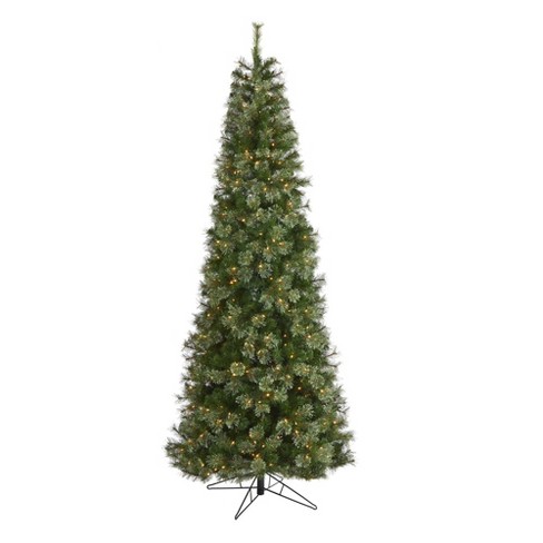 Nearly Natural 9-ft Cashmere Slim Artificial Christmas Tree With 550 ...