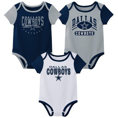 Nfl Dallas Cowboys Infant Boys' 3pk White Bodysuit - 0-3m : Target