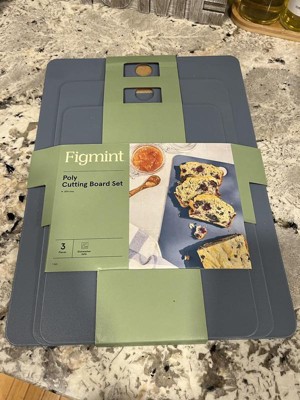 3pc Recycled Poly Essentials Cutting Board Set Blue - Figmint™ : Target