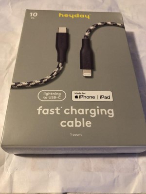 10' Lightning To Usb-c Braided Cable - Heyday™ Gunmetal/black/white ...