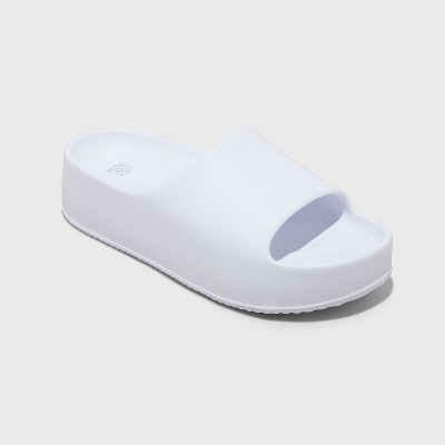 Women's Neida Eva Two Band Footbed Slide Sandals - Shade & Shore™ White ...