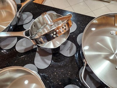 12pc Stainless Steel Cookware Set With 6pc Pan Protectors Silver ...