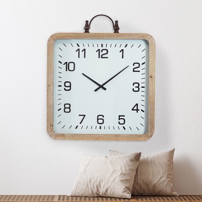 VIP Wood 28 in. White Framed Clock : Target