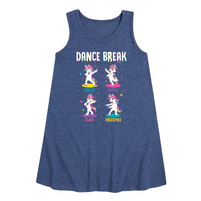 Jojo Siwa Dance Break Unicorns Graphic Sleeveless Aline Dress - Heather Navy - Large : Target