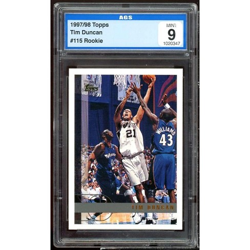 Tim Duncan Rookie Card 1997-98 Topps #115 Ags 9 Mint : Target