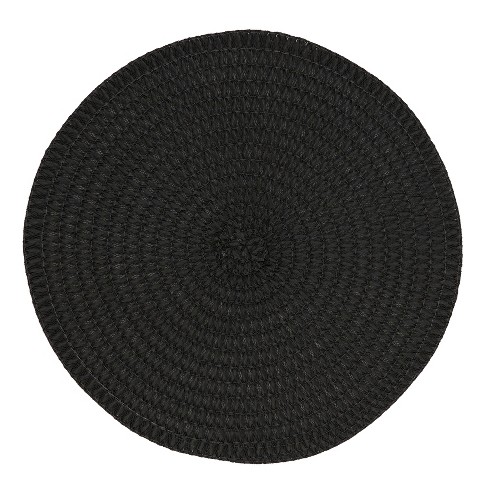 Saro Lifestyle Round Design Table Mats, Black, (set Of 12 Pcs) : Target