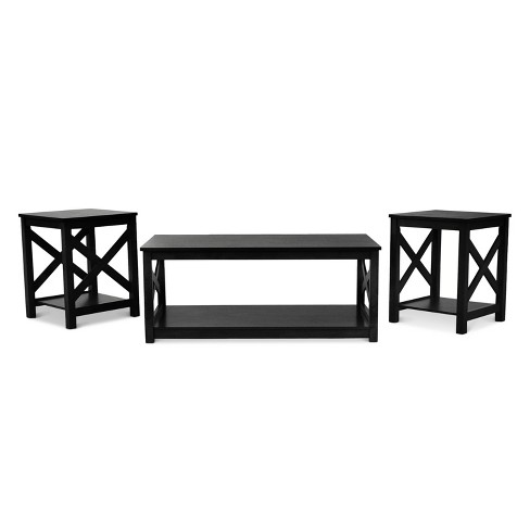 Home Design 3pc Novato Coffee Table Set Black : Target