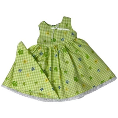 Doll Clothes Superstore Lime Checks And Flowers Dress Fits 18-21 Big ...