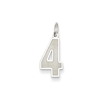 Black Bow Jewelry 14k White Gold, Jersey Collection, Medium Number 4 ...