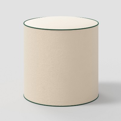 Contrast Welt Drum Ottoman in Velvet Pearl Emerald Welt - Threshold ...