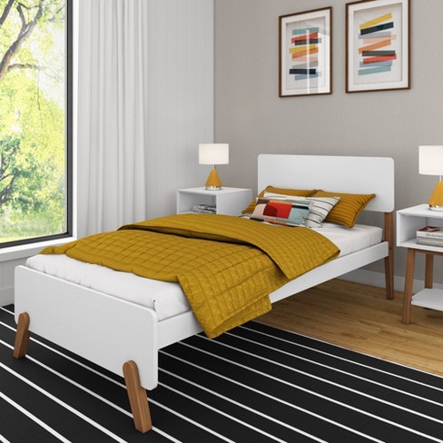 Max & Lily Mid-century Modern Solid Wood Twin Bed Frame : Target