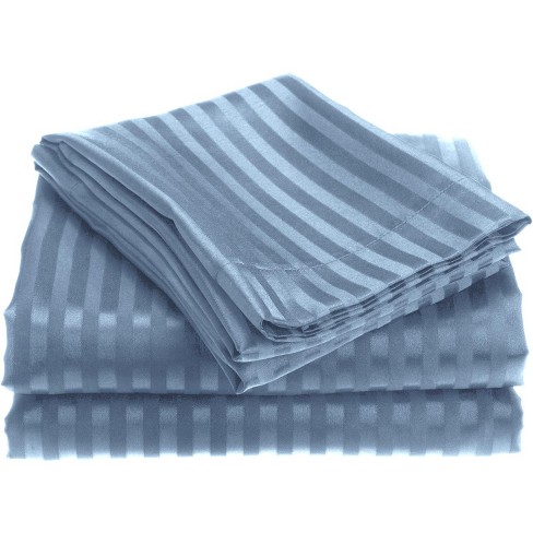 1800 Series Embossed Striped Wrinkle Resistant Sheet 4pc Set Queen ...