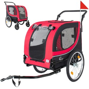 2-in-1 Bike Trailer and Pet Stroller for Dogs up to 100 lbs, Foldable ...