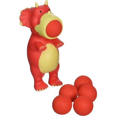 Hog Wild Triceratops Dinosaur Ball Popper Toy - Includes 4 Soft Foam ...