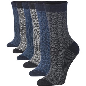 Tipi Toe 6-Pairs Women's Extra Warm Wool-Blend Midnight Jacquard Toes ...