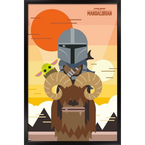 Trends International Star Wars: The Mandalorian - Geo Pop Sunset Framed ...