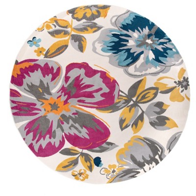 World Rug Gallery Modern Floral Design Multi 6'6" Round Rug : Target