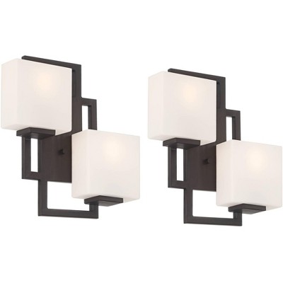 Possini Euro Design Lighting On The Square Modern Wall Light Bronze ...