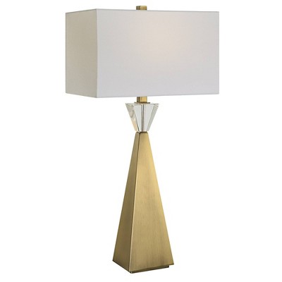 Uttermost Arete Plated Antique Brass and Crystal Table Lamp : Target
