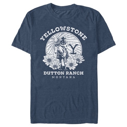 Men's Yellowstone Dutton Ranch Montana White Illustration T-shirt : Target
