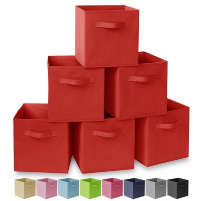 Casafield Set Of 6 Collapsible Fabric Storage Cube Bins - 11" Foldable ...