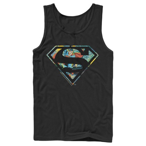 Men's Superman Action Panel Shield Logo Tank Top : Target