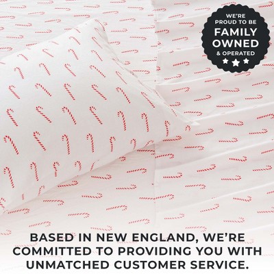 Great Bay Home Cotton Printed Flannel Sheet Set (queen, Candy Canes ...