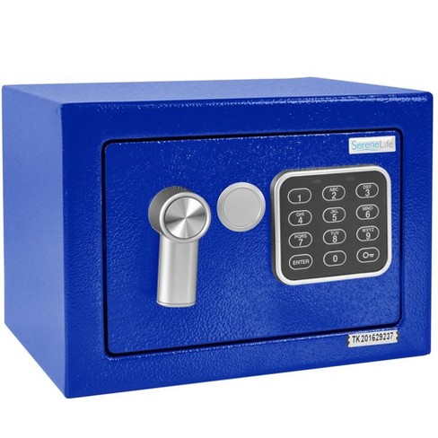 Serenelife Compact Electronic Safe Box With Digital Touch Pad - Blue ...