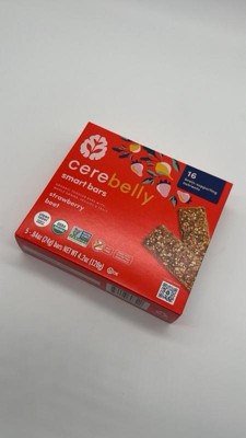Cerebelly Organic Strawberry Beet Smart Snack Bars - 4.2oz/5pk : Target