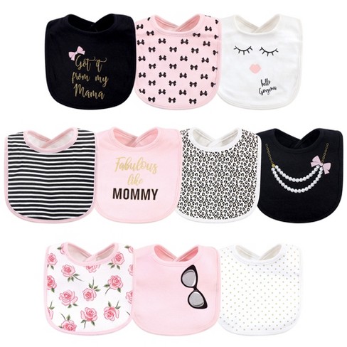 Little Treasure Baby Girl Cotton Bibs 10pk, Mama, One Size : Target