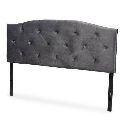 Twin Iden Fabric Upholstered Wood Headboard Dark Gray/walnut Brown ...