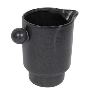 Storied Home Modern Small 8 oz Stoneware Pitcher or Vase, Charcoal Grey ...
