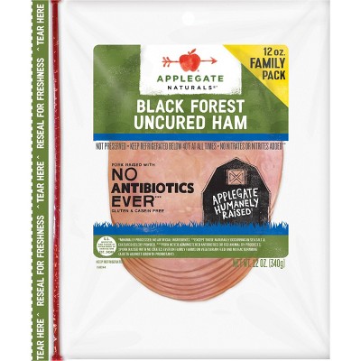 Applegate Natural Black Forest Uncured Ham Slices - 12oz : Target